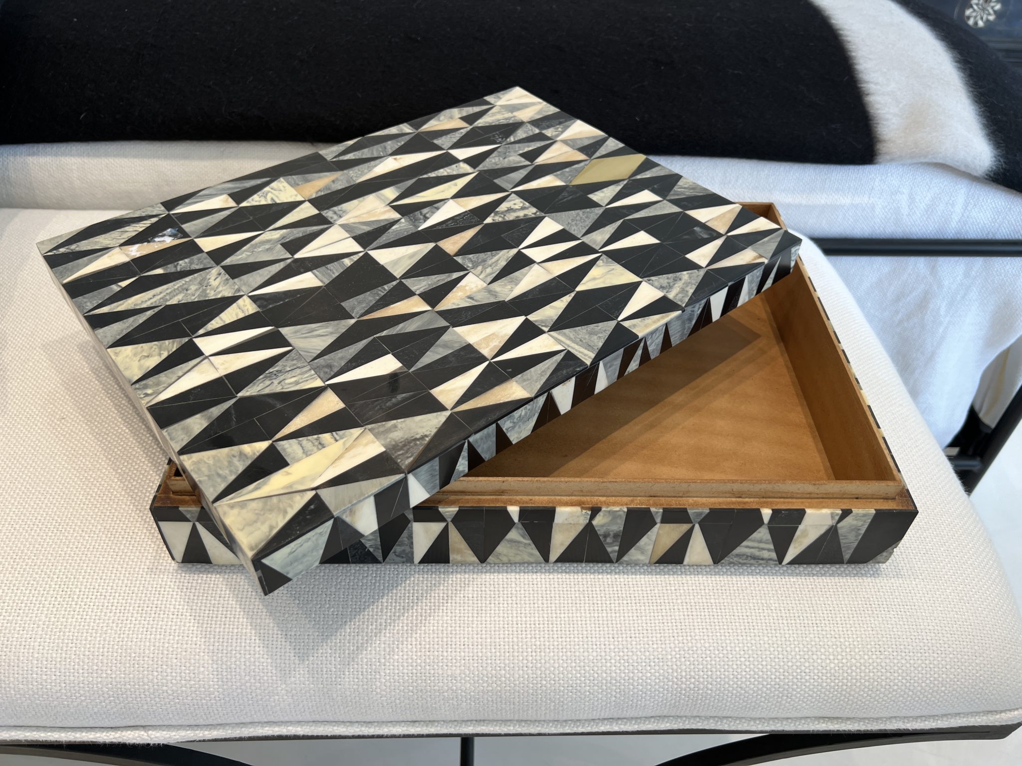 Decorative Brass Diamond Inlay Box | Official Tara Shaw